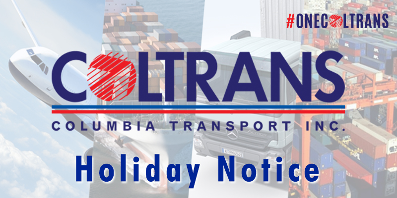 Coltrans Holiday Notice | Columbia Transport Inc.